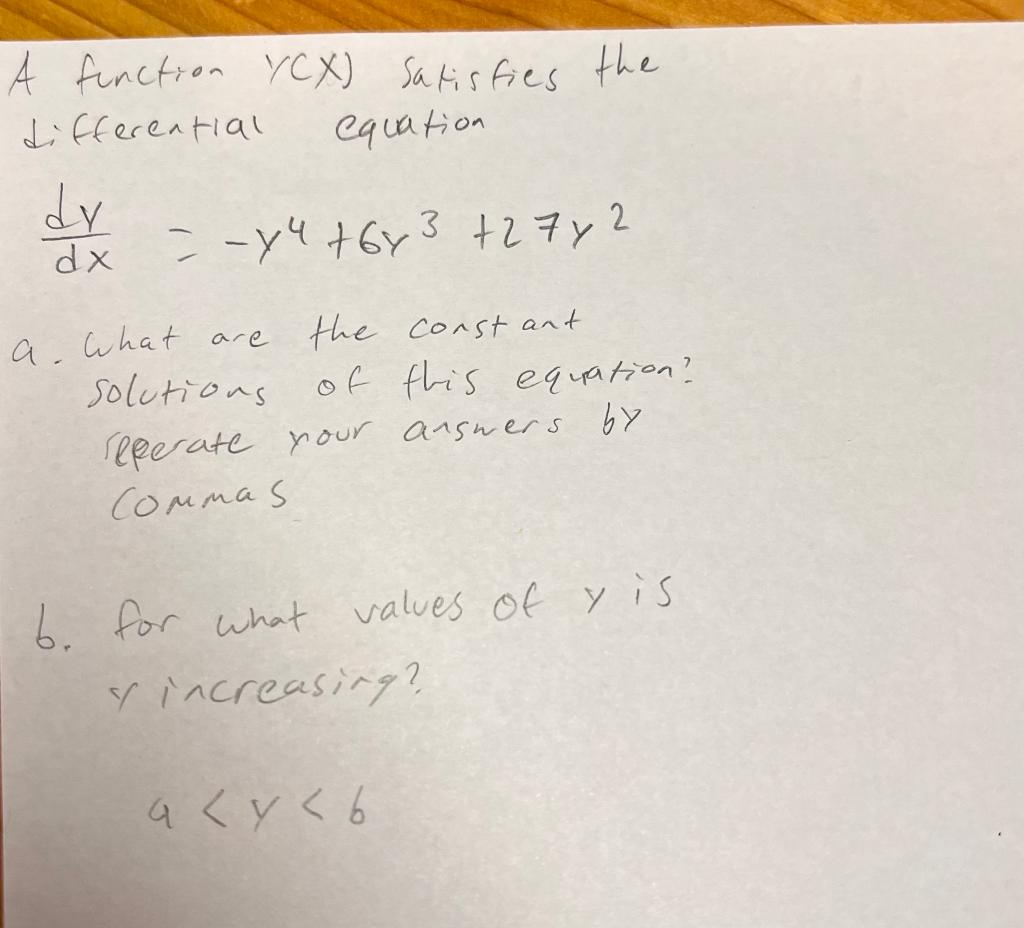 Solved A function Y(X) Satisfies the differential equation | Chegg.com