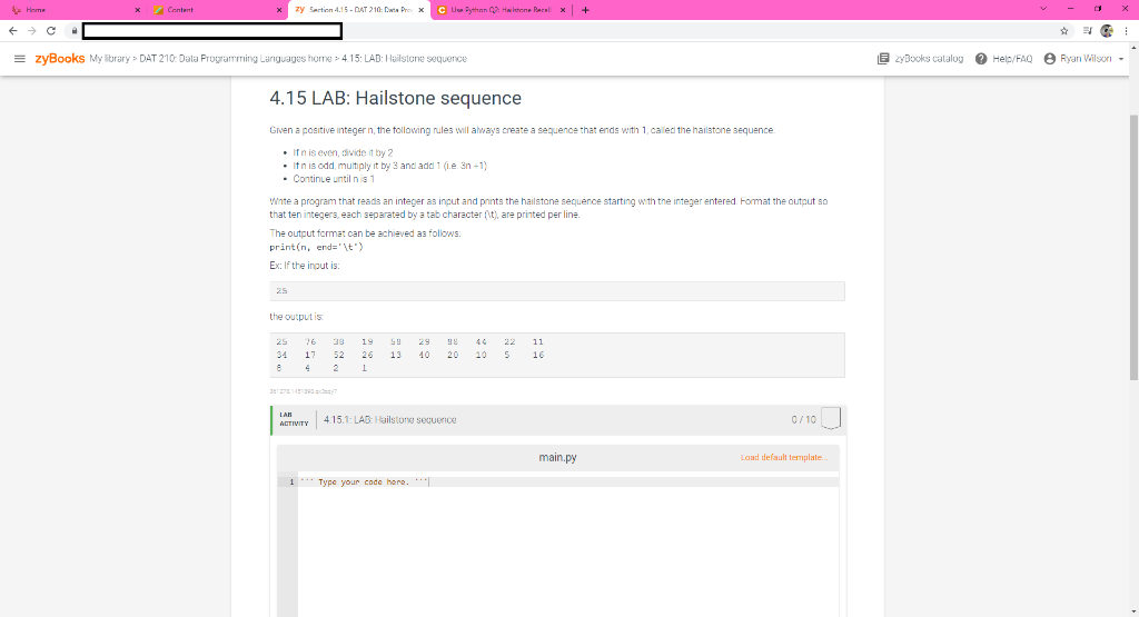 Solved fi Home e Content zy Section 4.15 - DAT 210: Data Pro | Chegg.com