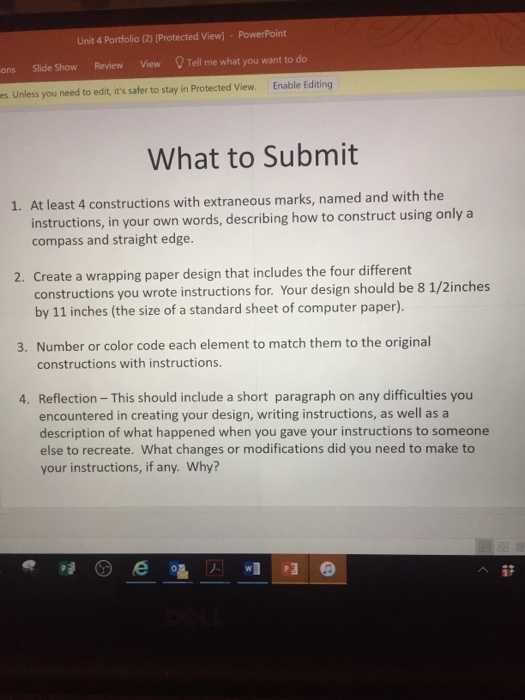 Solved Unit 4 Portfolio (2) [Protected View) PowerPoint ons | Chegg.com