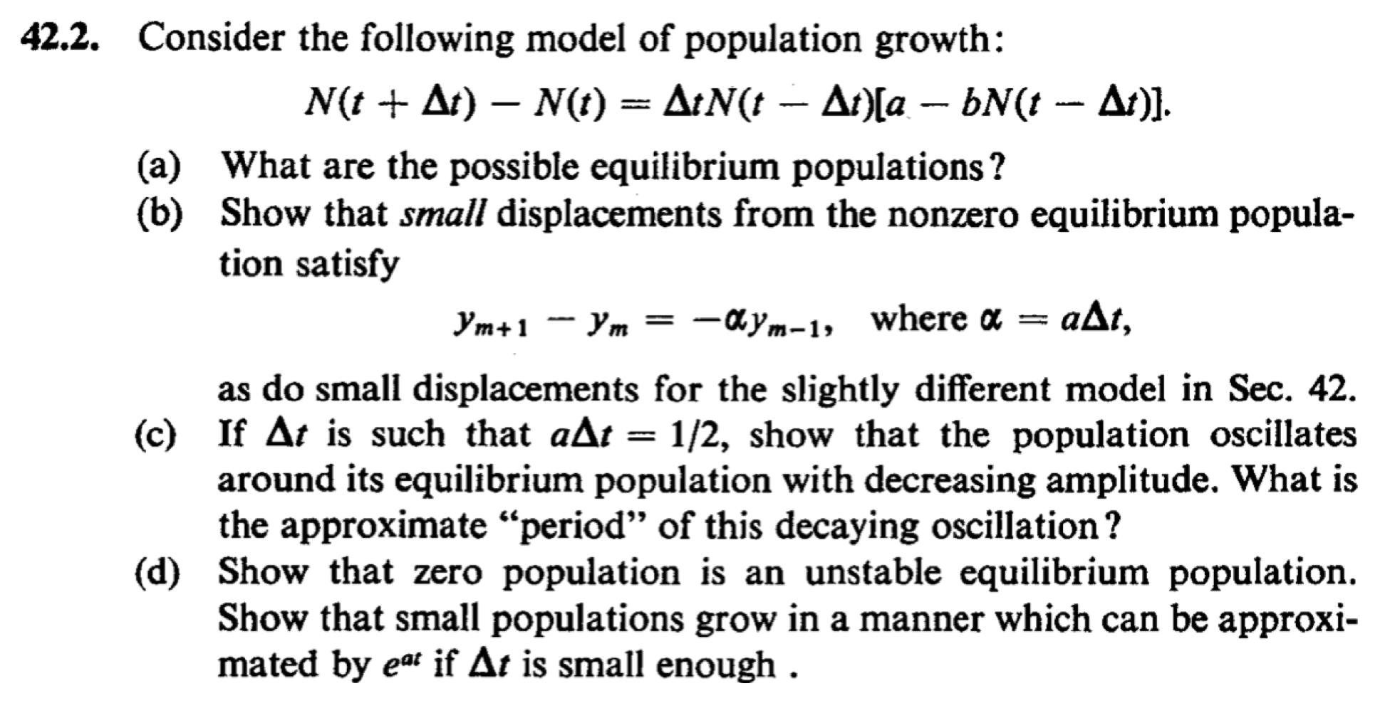 Solved 12.2. Consider the following model of population | Chegg.com
