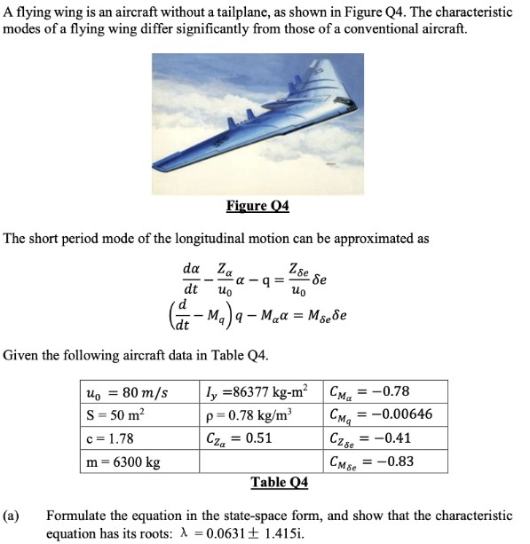 A flying wing is an aircraft without a tailplane, as | Chegg.com