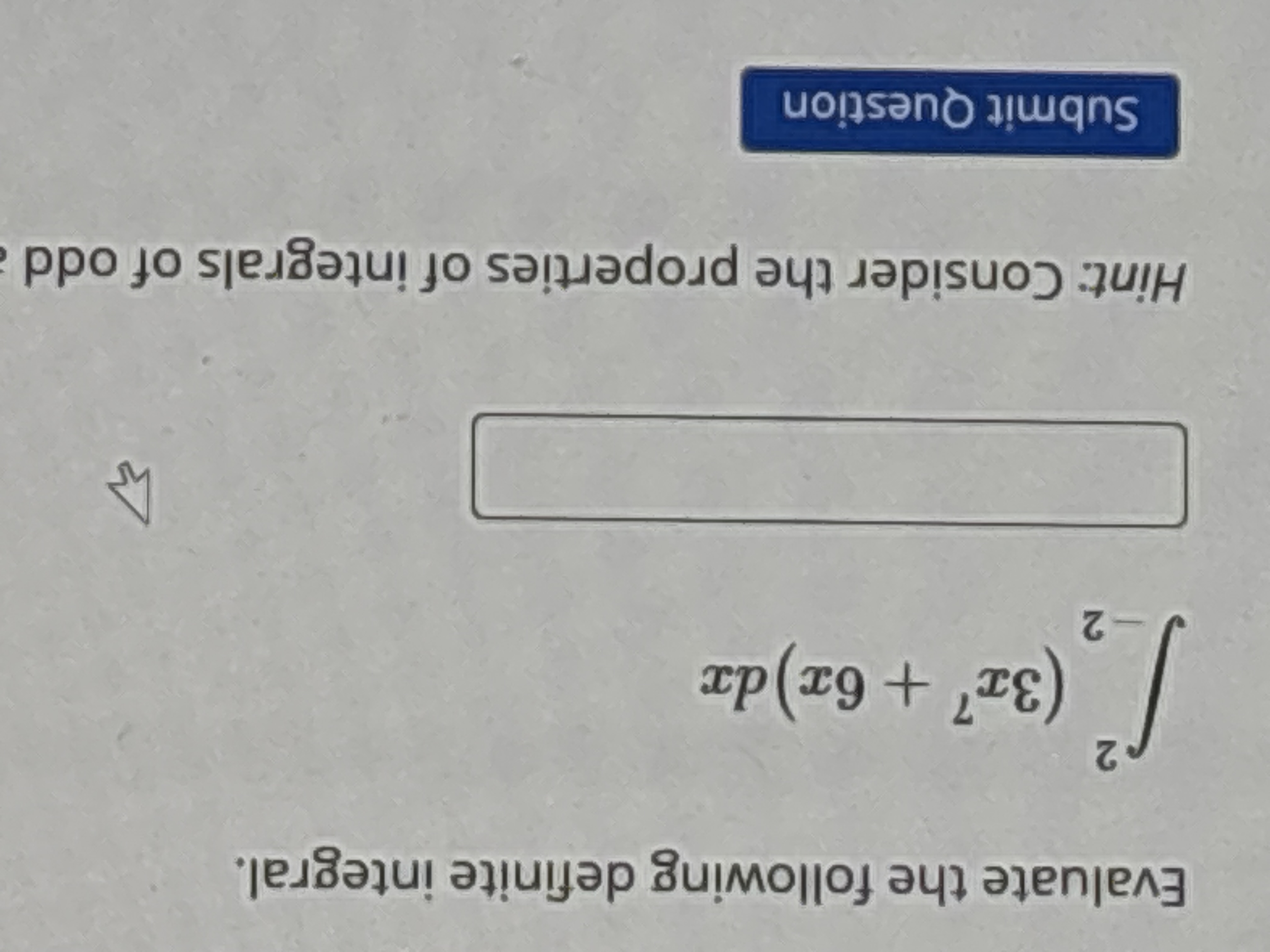 Solved Evaluate the following definite | Chegg.com