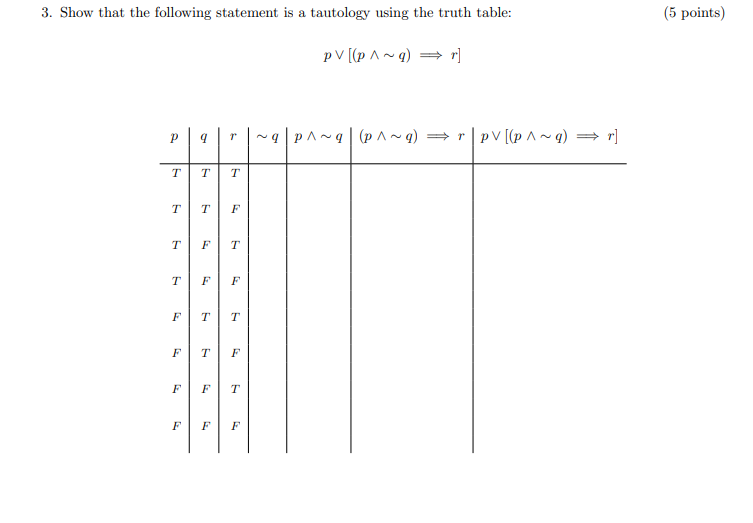 Solved 3. Show that the following statement is a tautology | Chegg.com