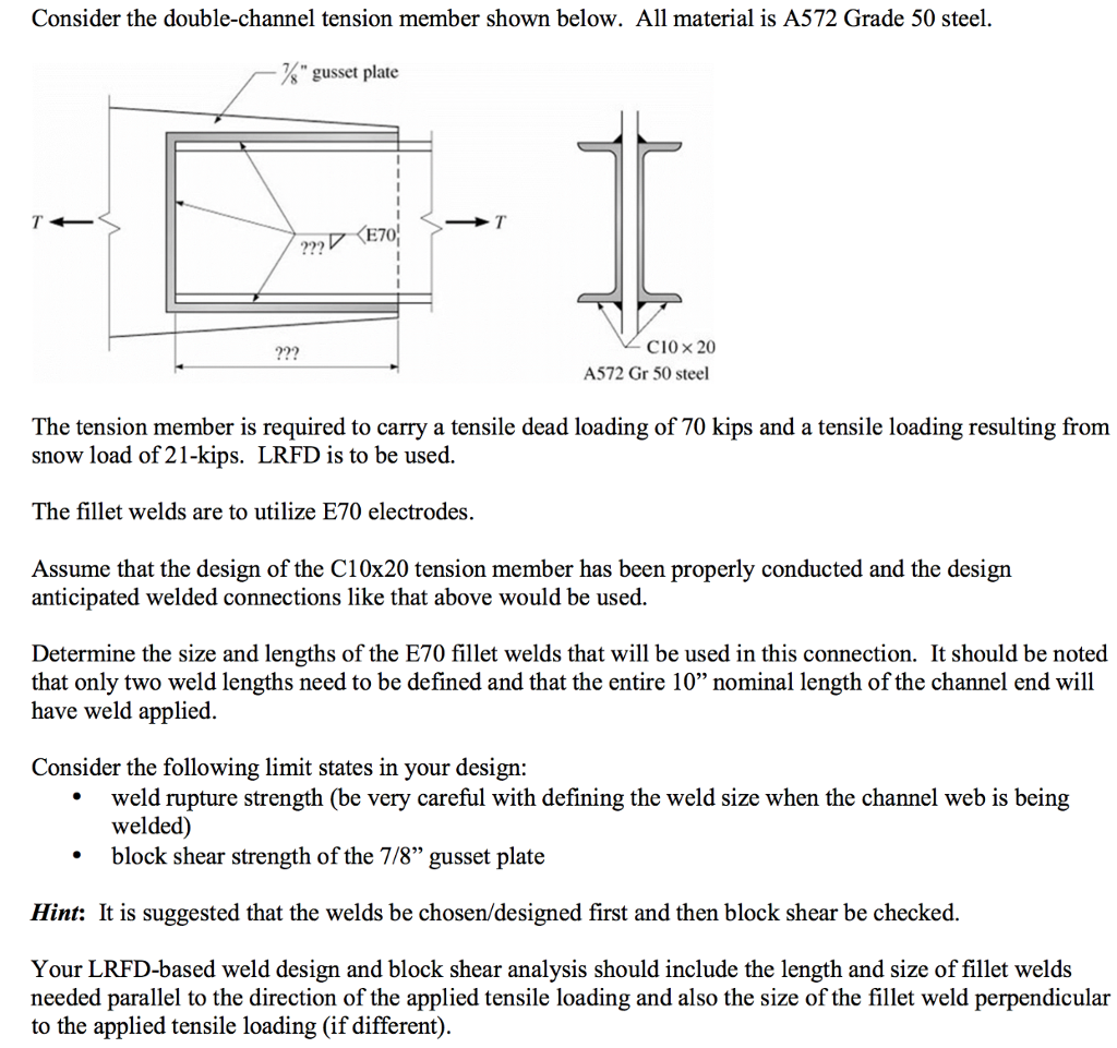 Solved Consider the double-channel tension member shown | Chegg.com