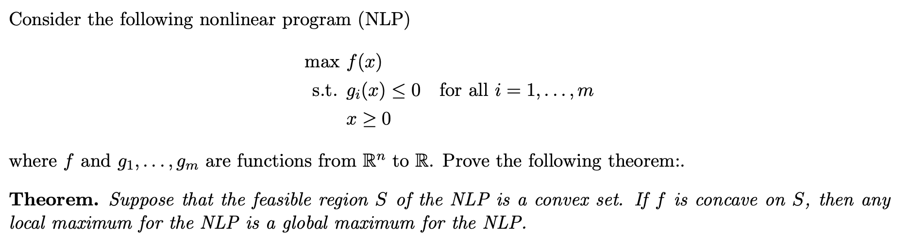 Solved Consider the following nonlinear program (NLP) max | Chegg.com
