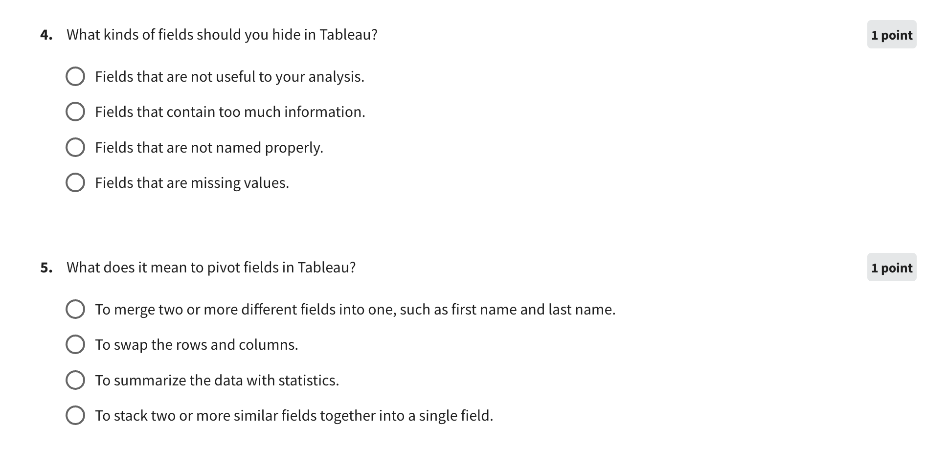 Solved What kinds of fields should you hide in | Chegg.com