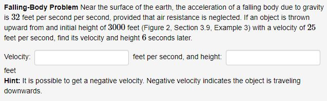 Solved Falling-Body Problem Near the surface of the earth, | Chegg.com