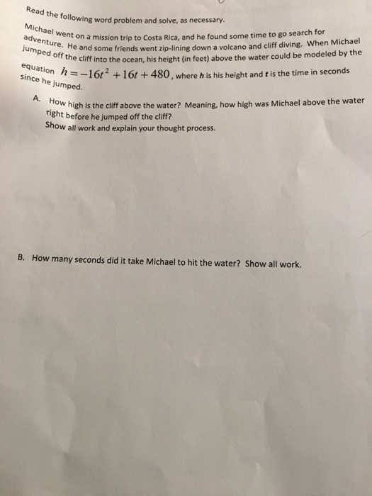 Solved Read the following word problem and solve, as | Chegg.com