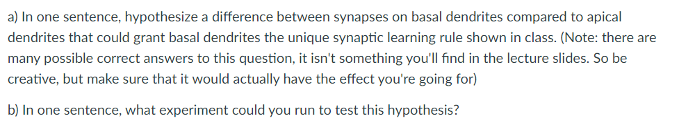 Solved a) In one sentence, hypothesize a difference between | Chegg.com