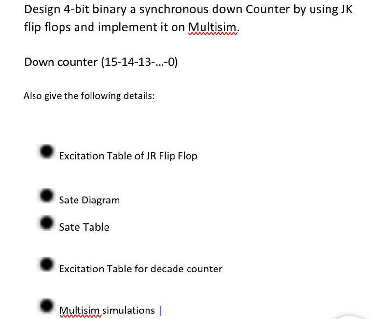 Solved Design 4-bit binary a synchronous down Counter by | Chegg.com