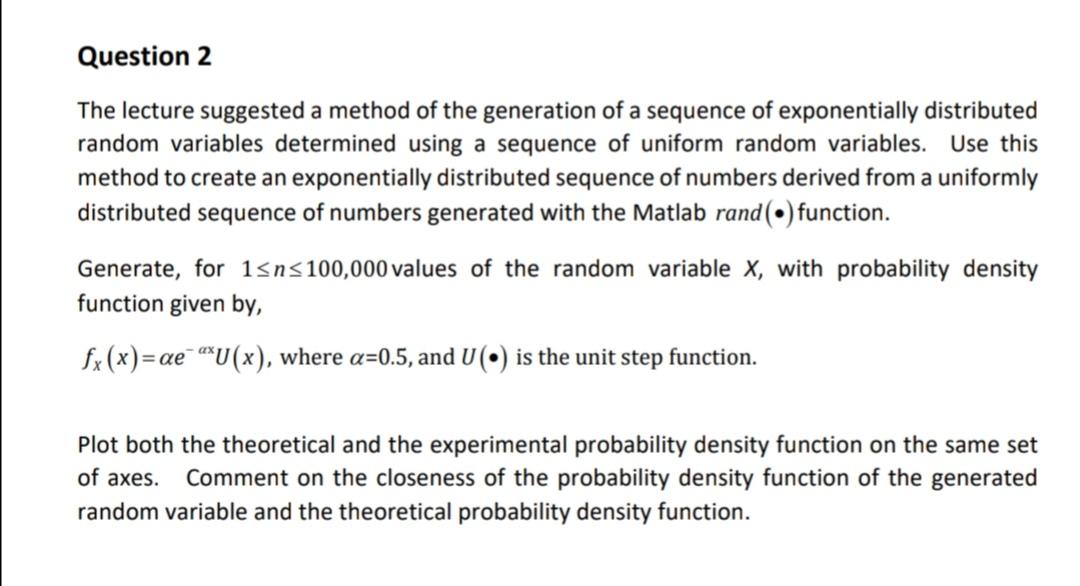 Question 2 The lecture suggested a method of the | Chegg.com