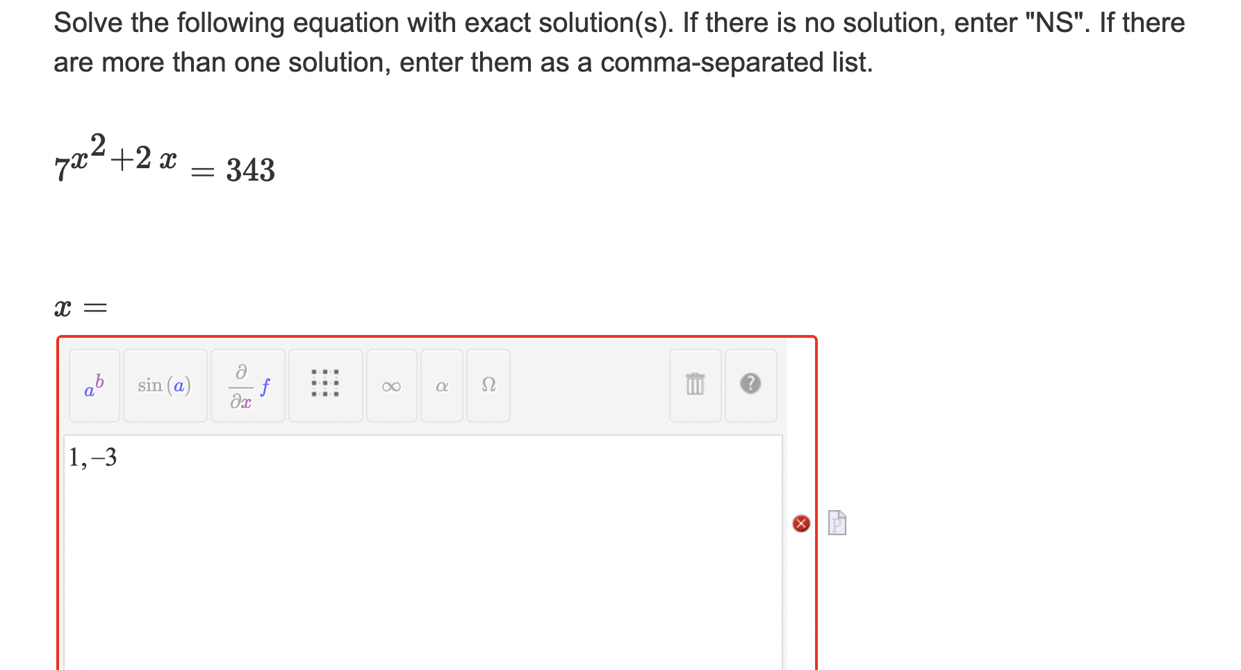 Solved Solve the following equation with exact solution(s). | Chegg.com