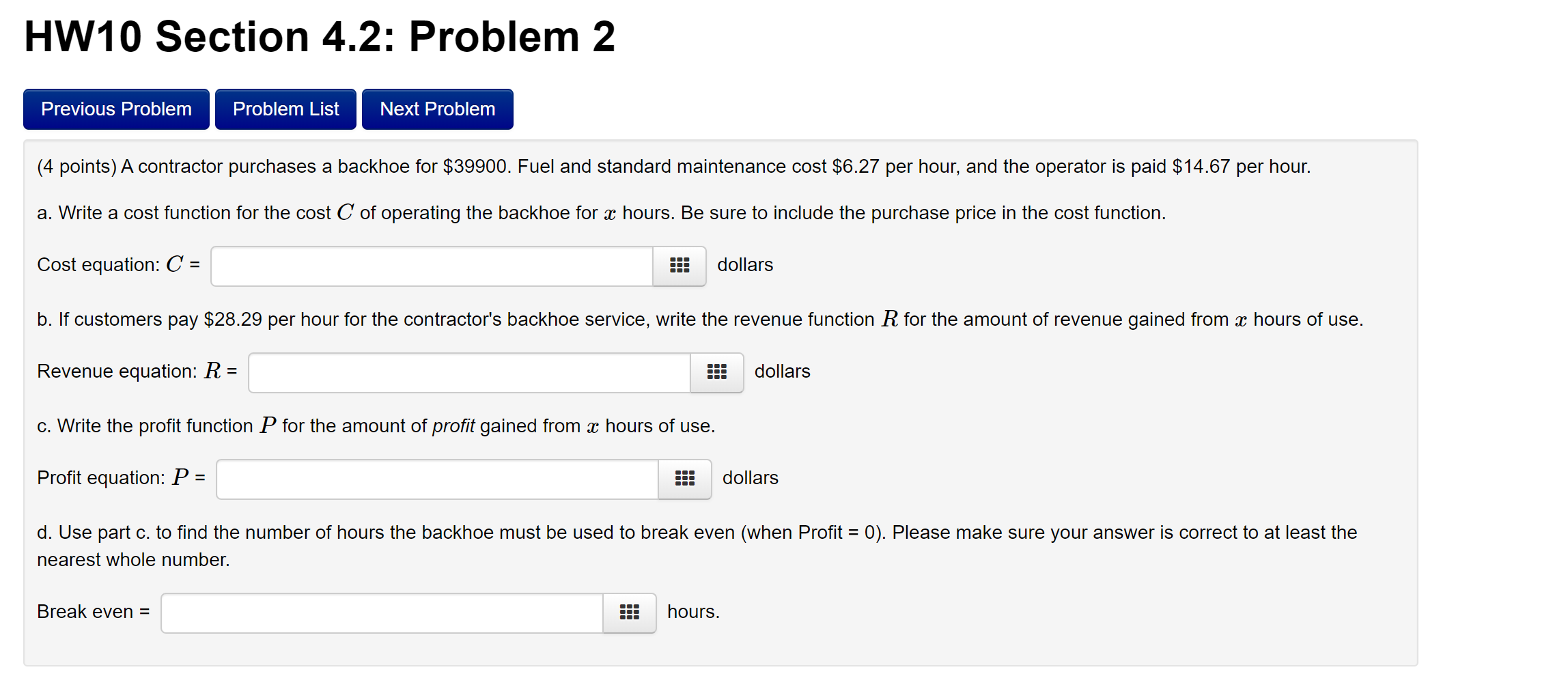 Solved HW10 Section 4.2: Problem 2 Previous Problem Problem | Chegg.com