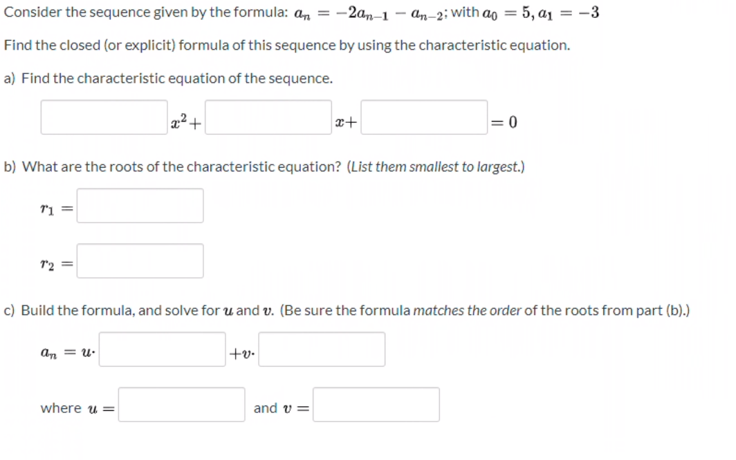 Solved Consider the sequence given by the formula: Am = | Chegg.com