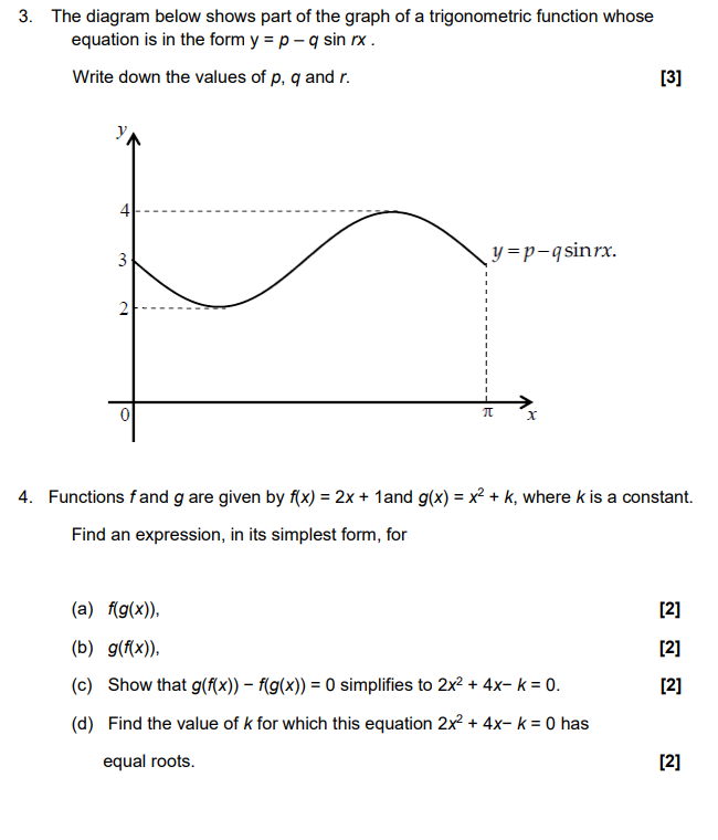 Solved 3. The diagram below shows part of the graph of a | Chegg.com
