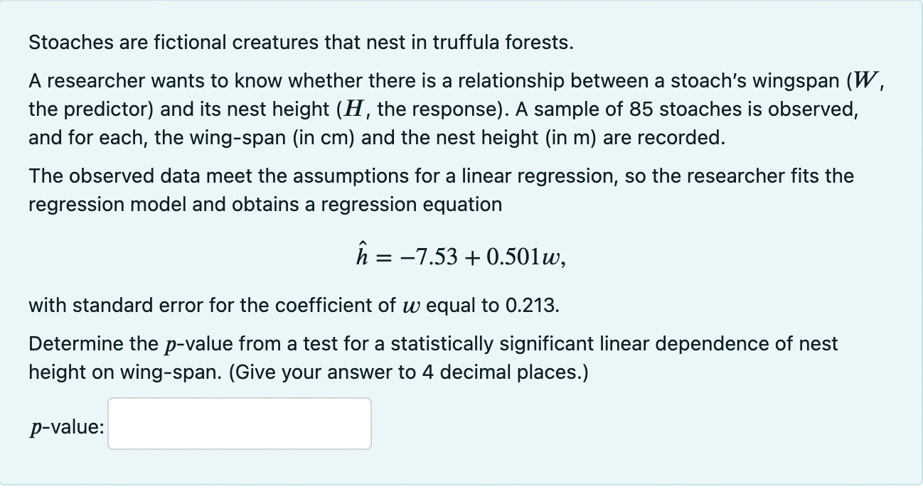 Solved Stoaches are fictional creatures that nest in | Chegg.com