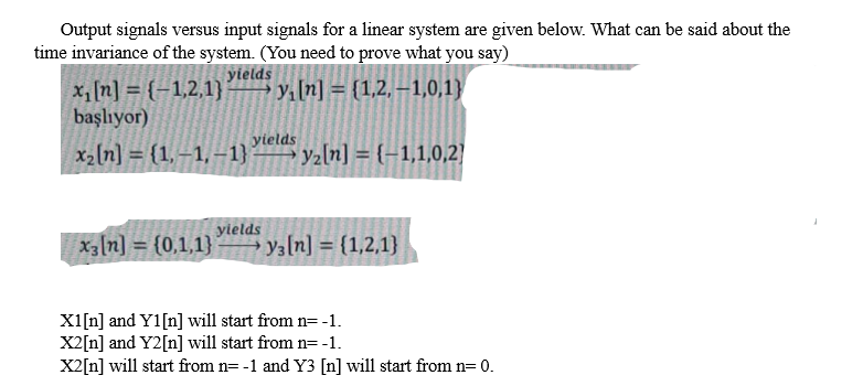 Solved Output Signals Versus Input Signals For A Linear