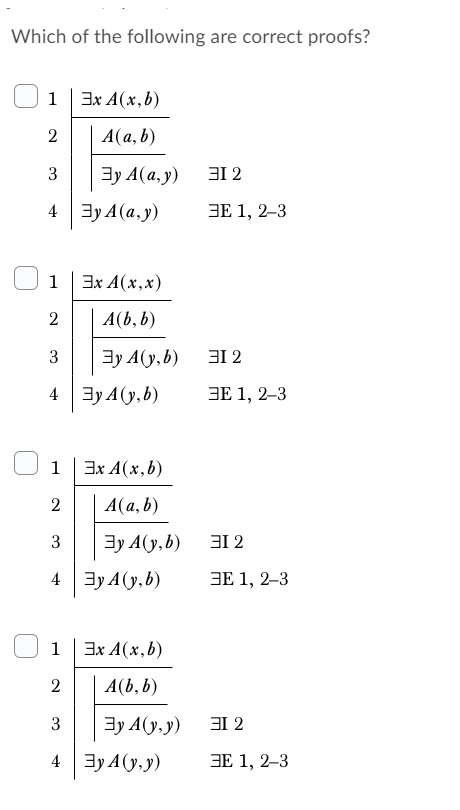 Solved Which of the following are correct proofs? 1 3x | Chegg.com