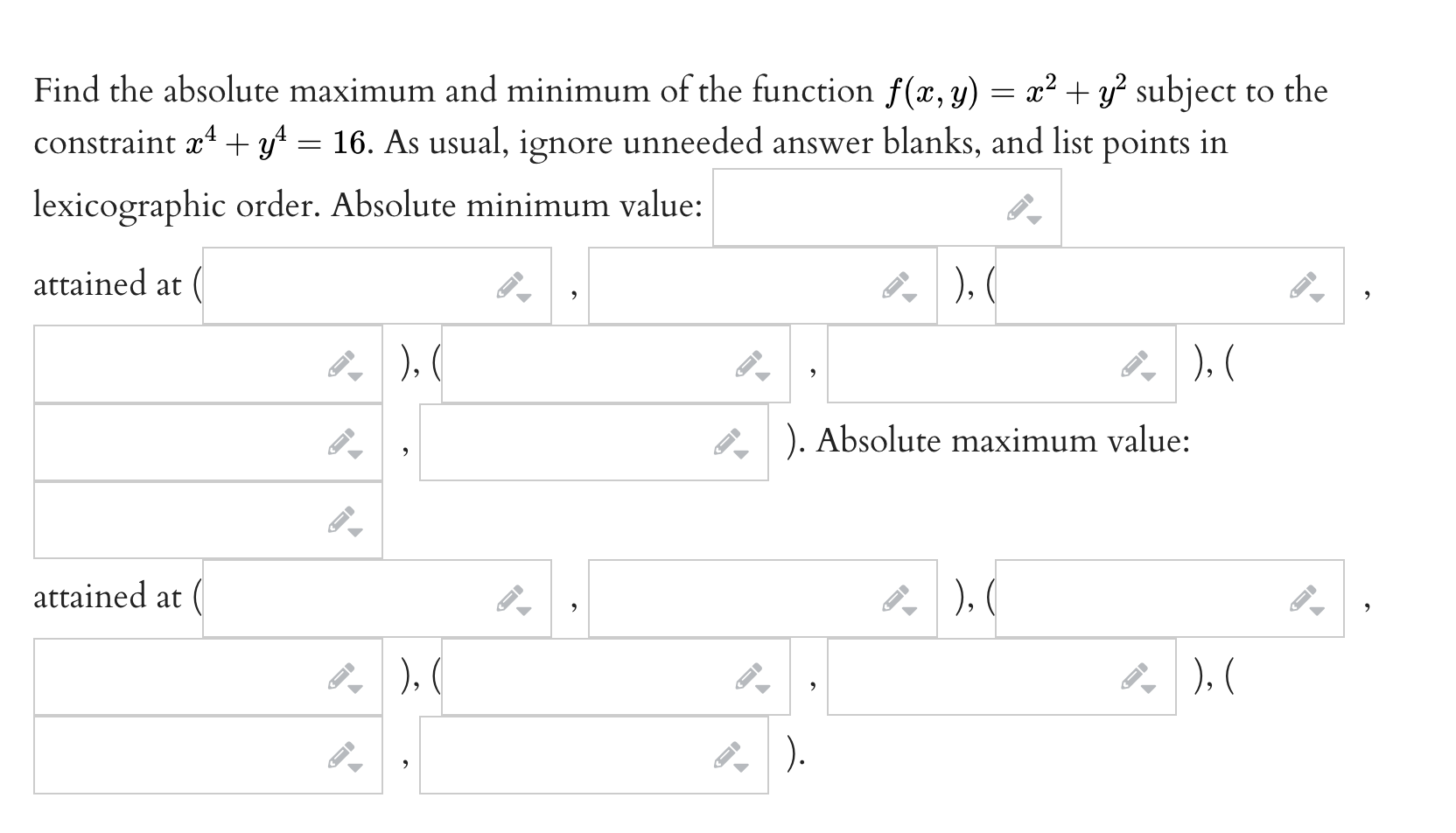 Solved Find The Absolute Maximum And Minimum Of The Function