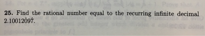 Solved Find the rational number equal to the recurring | Chegg.com