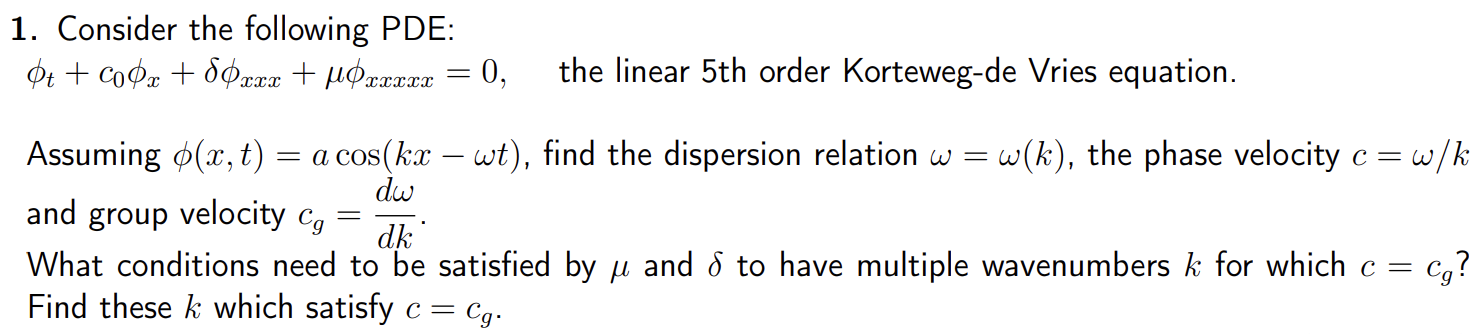 Solved 1. Consider the following PDE: | Chegg.com