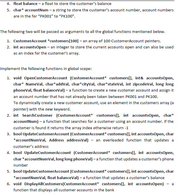 Solved Implement a structure Address with the following data | Chegg.com