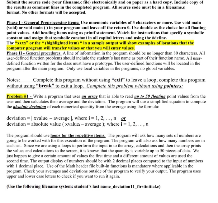 Solved Submit the source code (your filename.c file) | Chegg.com