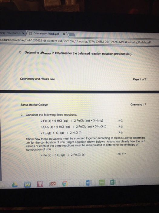 Solved .Procedure.pxyDCalorimetry.Prelabpdf ×1 | Chegg.com