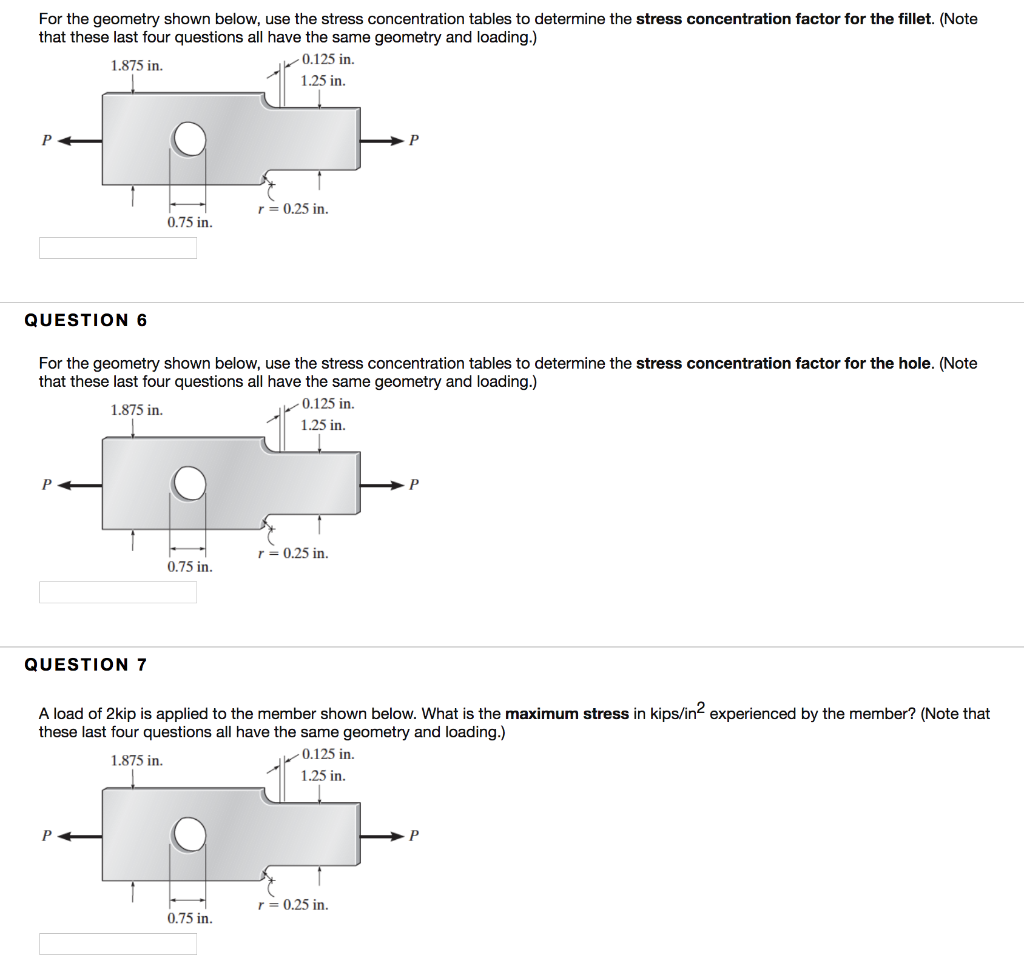 Solved For the geometry shown below, use the stress | Chegg.com