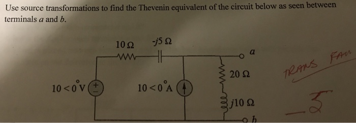 Solved Use source transformations to find the Thevenin | Chegg.com