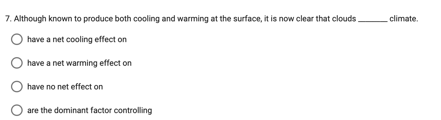 Solved 7. Although known to produce both cooling and warming | Chegg.com