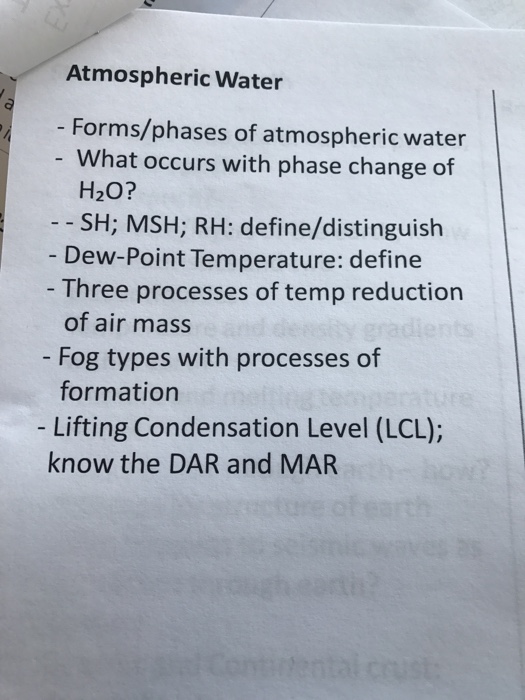 Solved Atmospheric Water Forms/phases of atmospheric water | Chegg.com