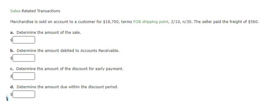 Solved Sales-Related Transactions Merchandise is sold on | Chegg.com