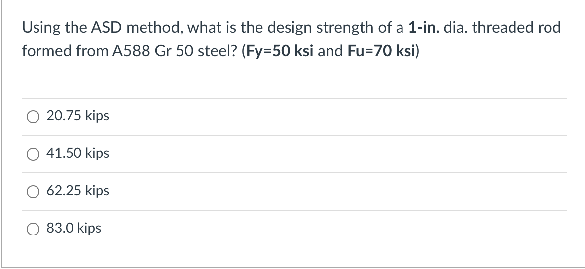 Solved Using the ASD method, what is the design strength of | Chegg.com