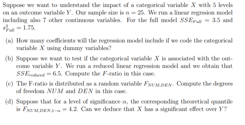 Solved Suppose we want to understand the impact of a | Chegg.com