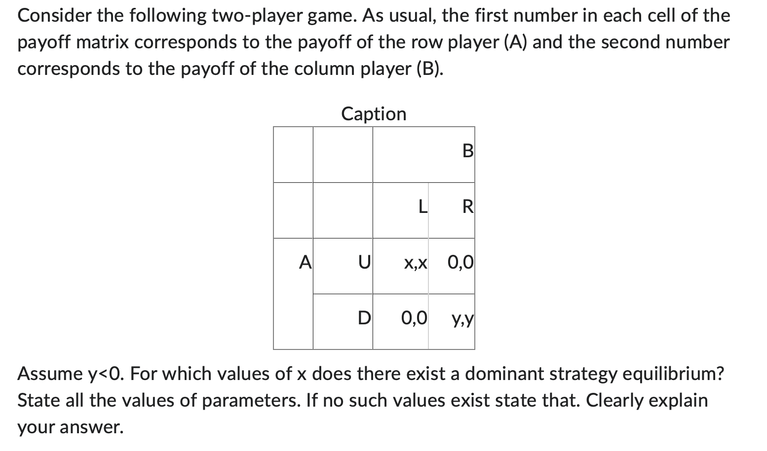Solved Consider the following two-player game. As usual, the | Chegg.com