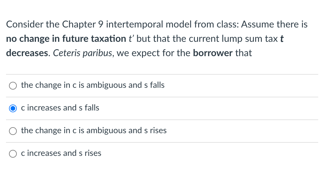 Solved Consider the Chapter 9 intertemporal model from | Chegg.com