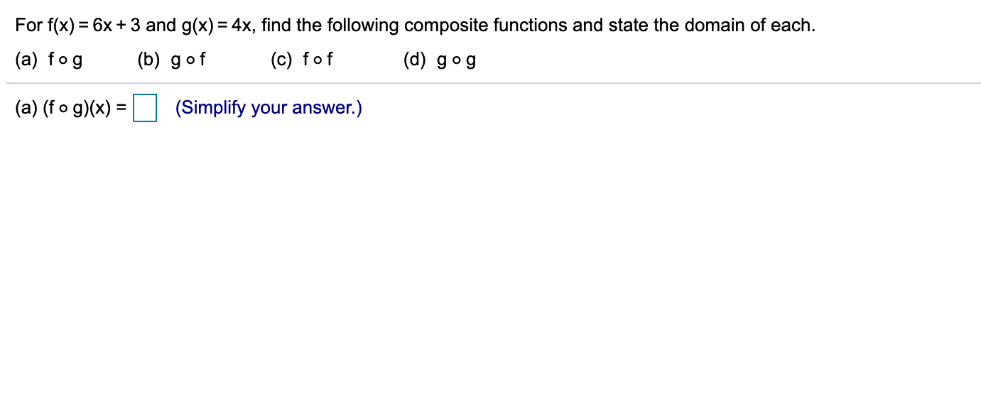Solved Given f(x) = 5x and g(x) = 4x² + 3, find the | Chegg.com