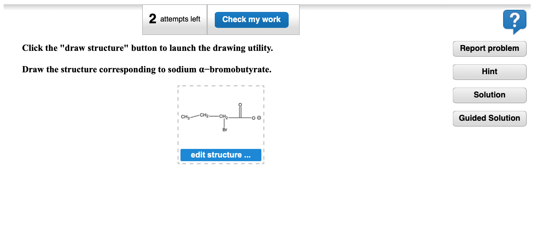 Solved 2 attempts left Check my work Click the "draw | Chegg.com