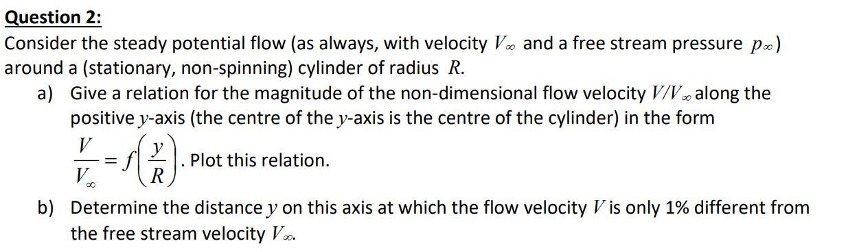 Solved Question 2: Consider the steady potential flow (as | Chegg.com