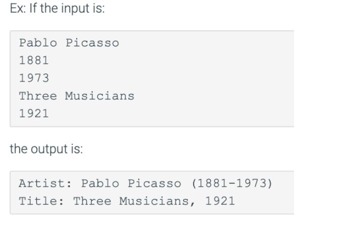 Solved LAB: Artwork Label Define the Artist class with a | Chegg.com