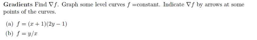 Solved Gradients Find Vf. Graph some level curves f | Chegg.com
