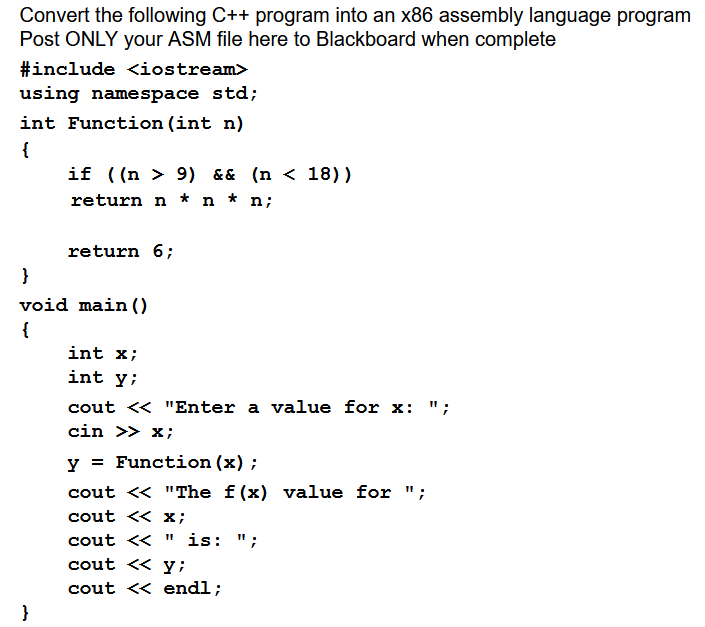 Solved Please Convert This C Code To X86 Assembly