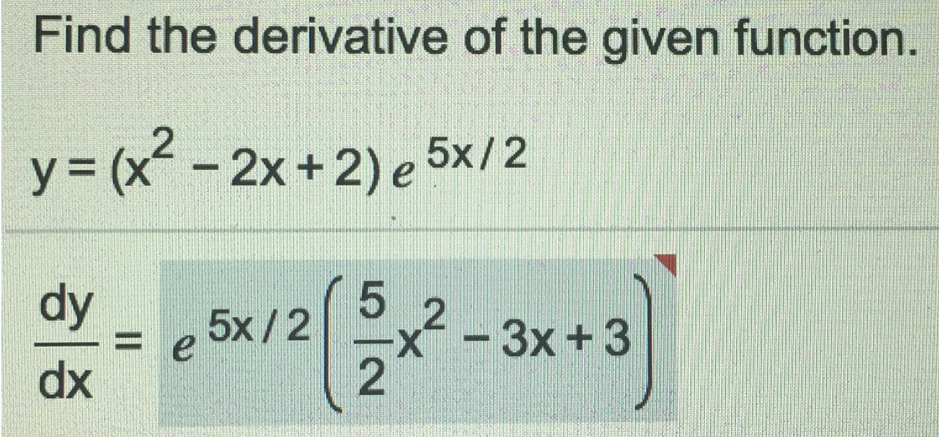 Solved Find the derivative of the given | Chegg.com