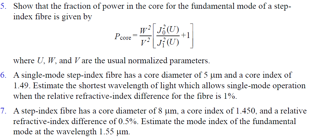 Solved 1. A step-index fibre in air has a numerical aperture | Chegg.com