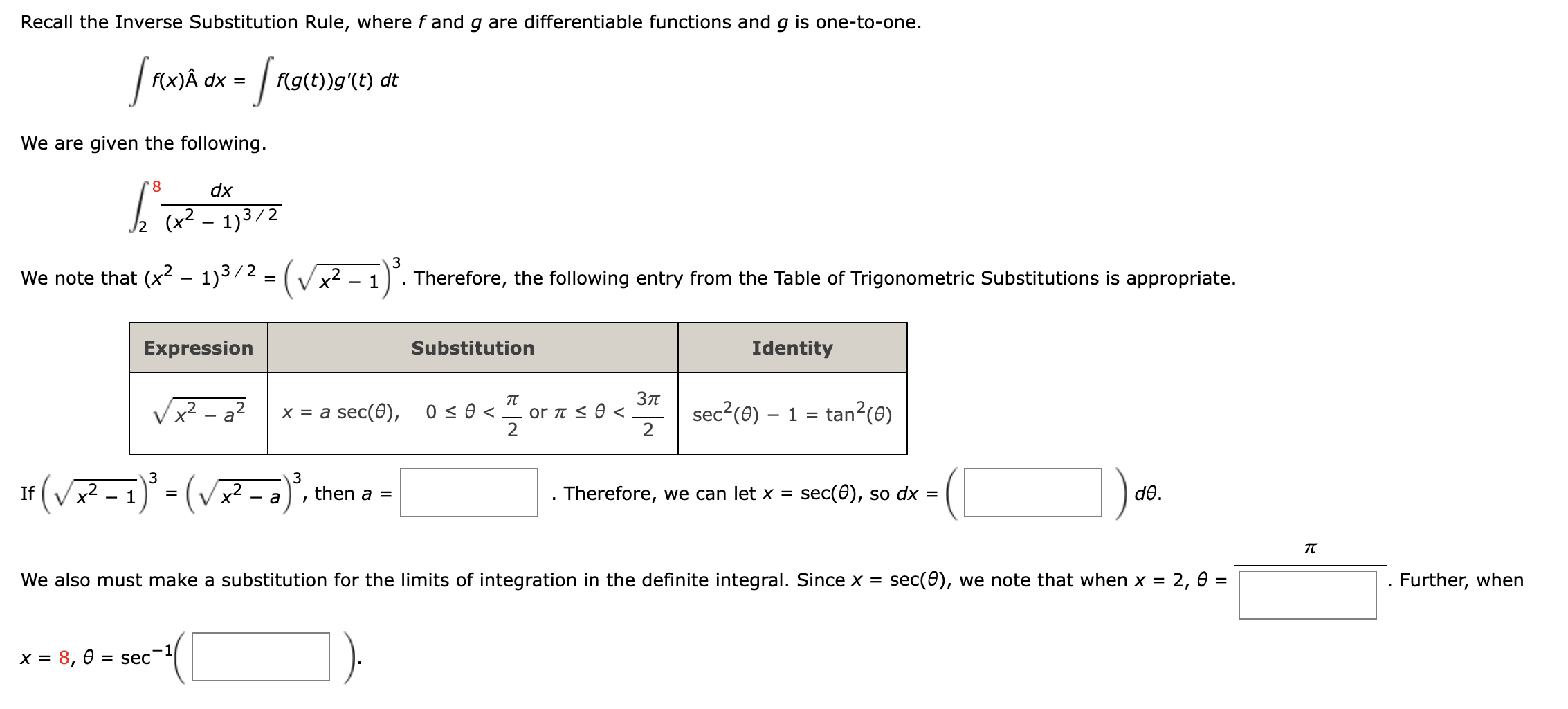 Solved Evaluate the integral. ∫28(x2−1)3/2dxRecall the | Chegg.com