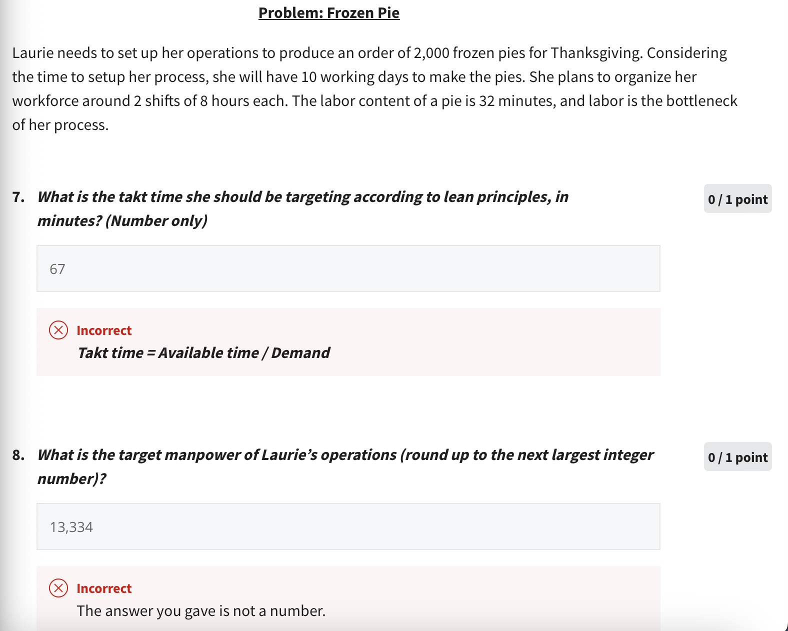 Solved Problem: Frozen PieLaurie needs to set up her | Chegg.com