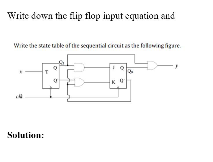 Solved Write down the flip flop input equation and Write the | Chegg.com