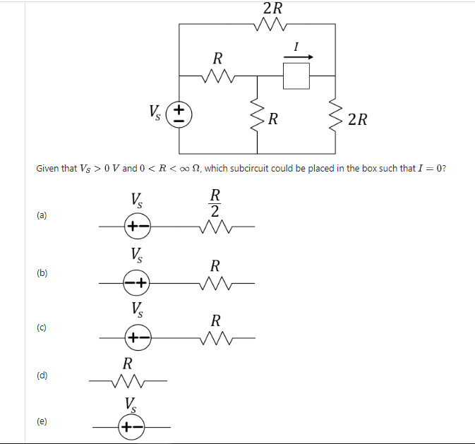 Solved 2R Vs + 3R 3 22 Given that Vs > 0 V and 0 | Chegg.com