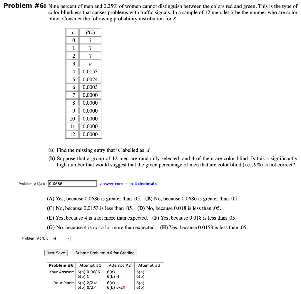 Solved Hello! Im looking for help ONLY with question 6B, my | Chegg.com